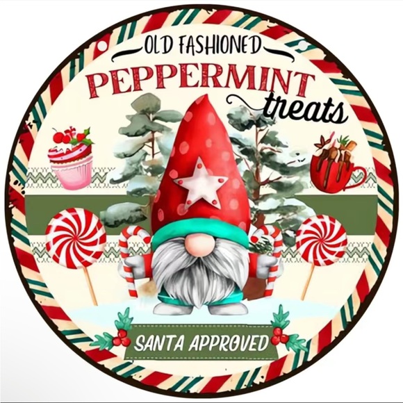 Holiday | Peppermint Gnome Wooden Sign Santa Approved Old Fashioned ...